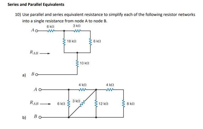 Solved Series and Parallel Equivalents 10) Use parallel and | Chegg.com