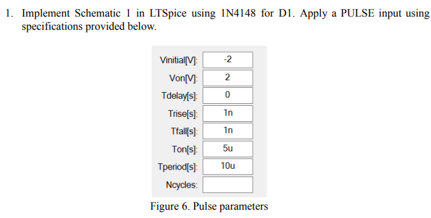 Solved + D1 D Schematic 1. V1 R1 1k 1. Implement Schematic | Chegg.com