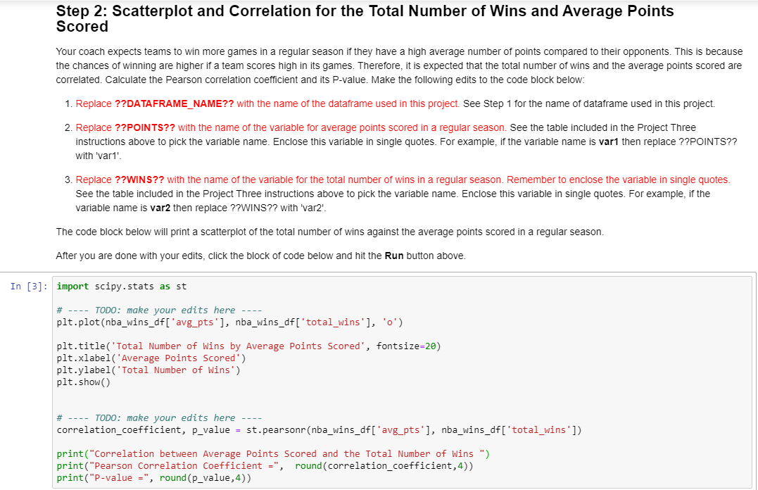 Need help on writing the last code block for this | Chegg.com