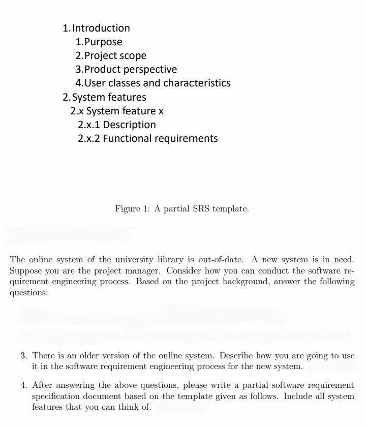 Solved 1. Introduction 1.Purpose 2. Project scope 3.Product | Chegg.com