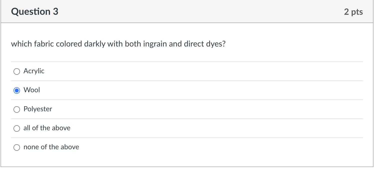which fabric colored darkly with both ingrain and | Chegg.com