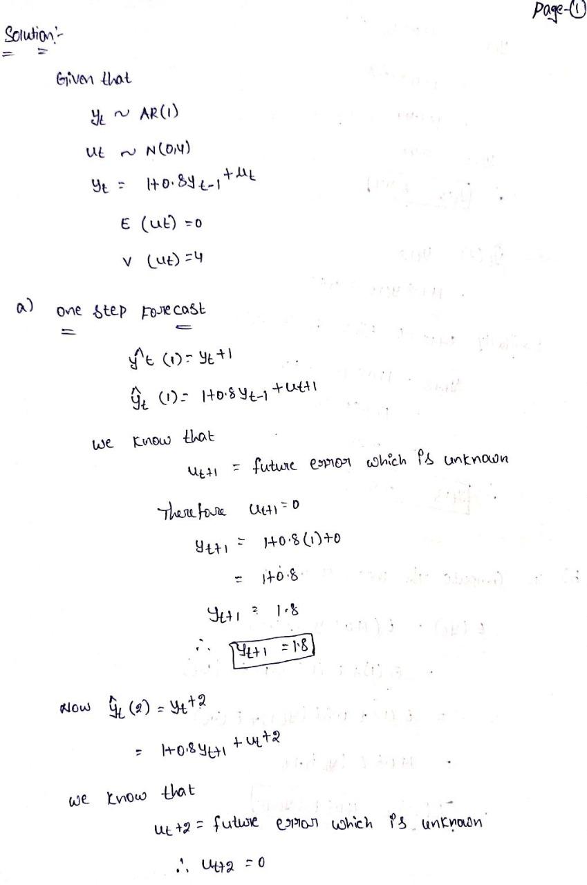 B What Are The Root Mean Squared Forecast Errors Of