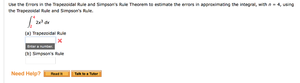 Solved Use the Errors in the Trapezoidal Rule and Simpson's | Chegg.com