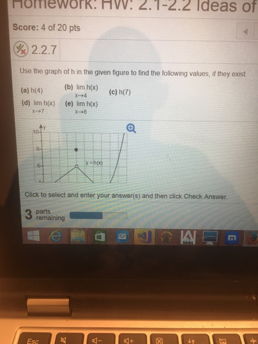 Solved Use the graph of h in the given figure to find the | Chegg.com