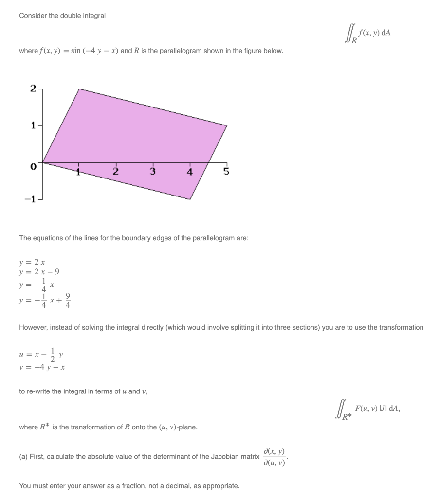 Solved Consider the double integral f(x, y) dA where f(x, y) | Chegg.com