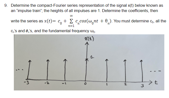 Solved Determine the compact-Fourier series representation | Chegg.com