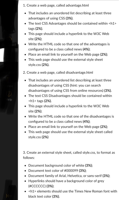Solved Stylecss 2 3 Create An External Style Sheet 