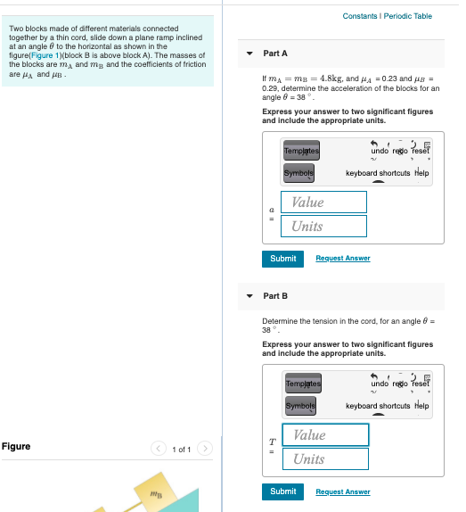 Solved Constants Periodic Table Two blocks made of different | Chegg.com