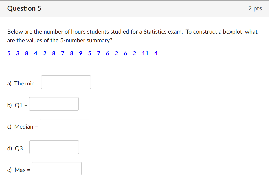 Solved Below are the number of hours students studied for a | Chegg.com