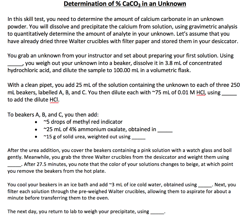 Solved I have 1.6 g of unknown. Crucible and filter paper | Chegg.com