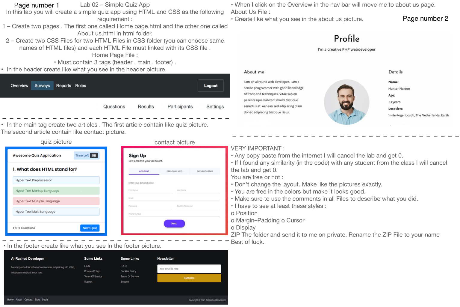 Solved - In the main tag create two articles. The first a | Chegg.com