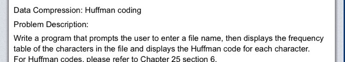 Solved Data Compression: Huffman coding Problem | Chegg.com