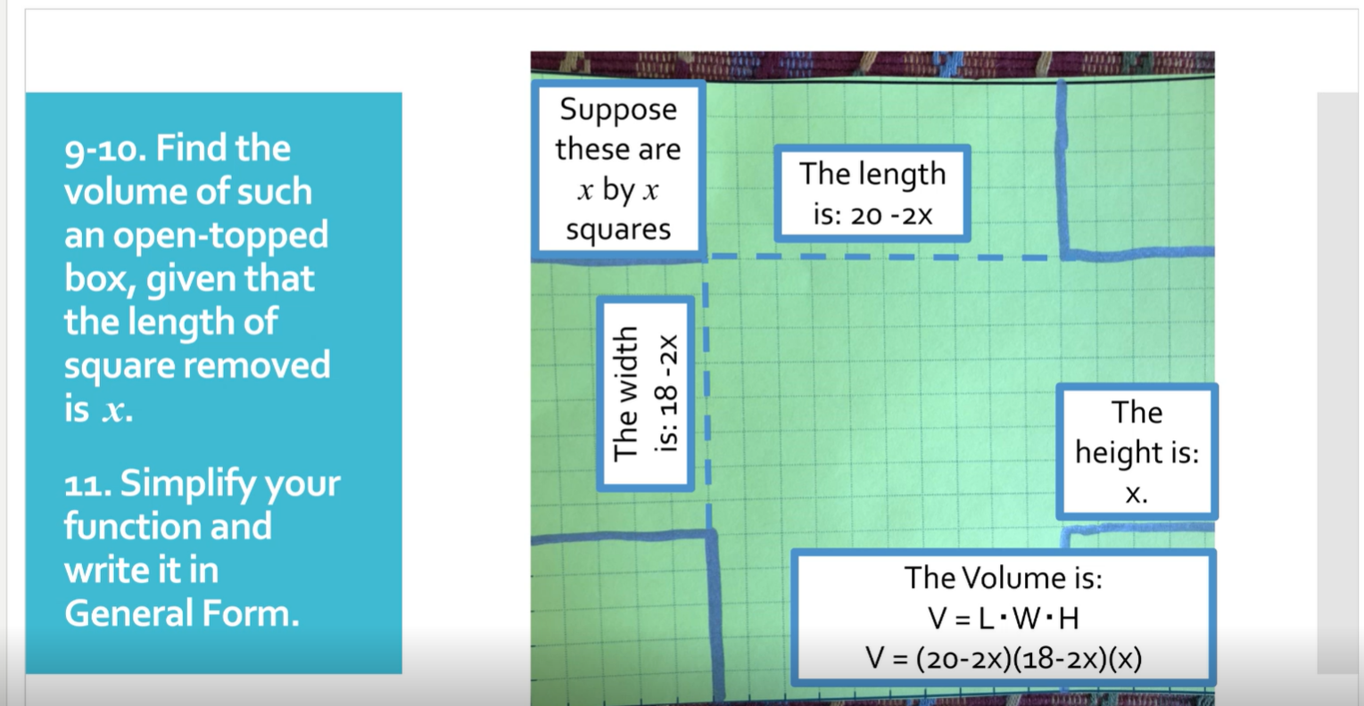 Solved 9-10. Find the volume of such an open-topped box, | Chegg.com