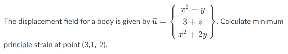 Solved The displacement field for a body is given by | Chegg.com