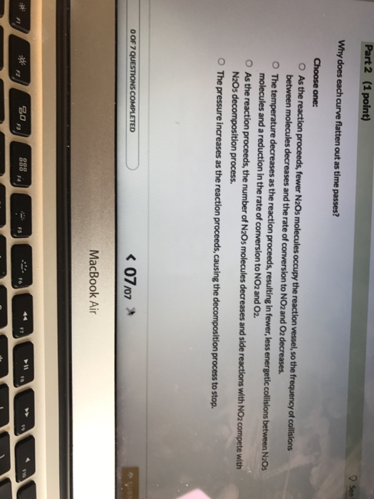 Solved 07 Question (2 points) The balanced chemical equation | Chegg.com