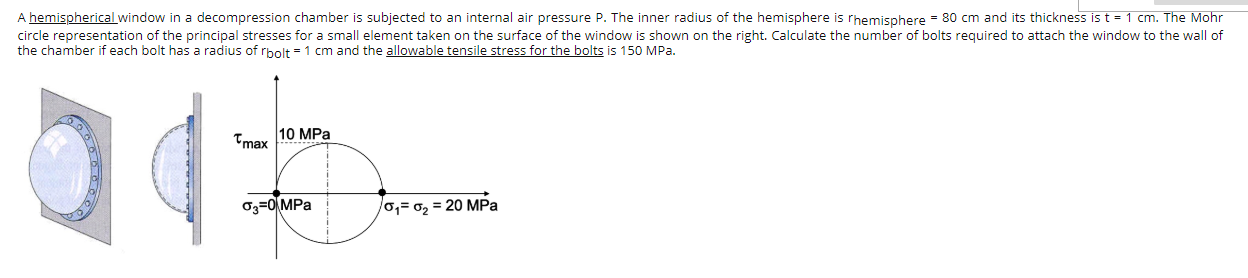 Solved A hemispherical window in a decompression chamber is | Chegg.com