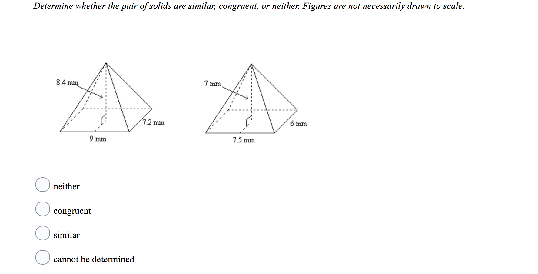 Solved Determine Whether The Pair Of Solids Are Similar
