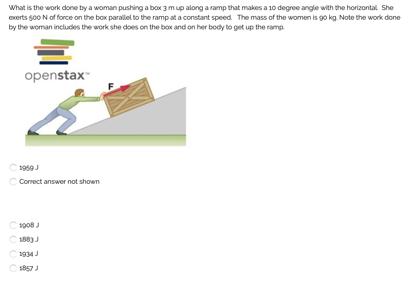 Solved What is the work done by a woman pushing a box 3 m up | Chegg.com