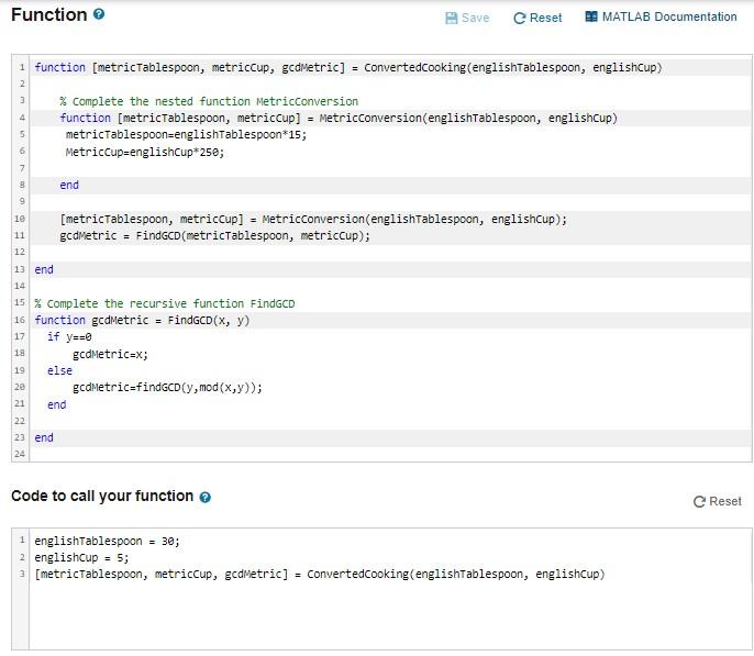 Solved Cooking conversions Complete the function | Chegg.com