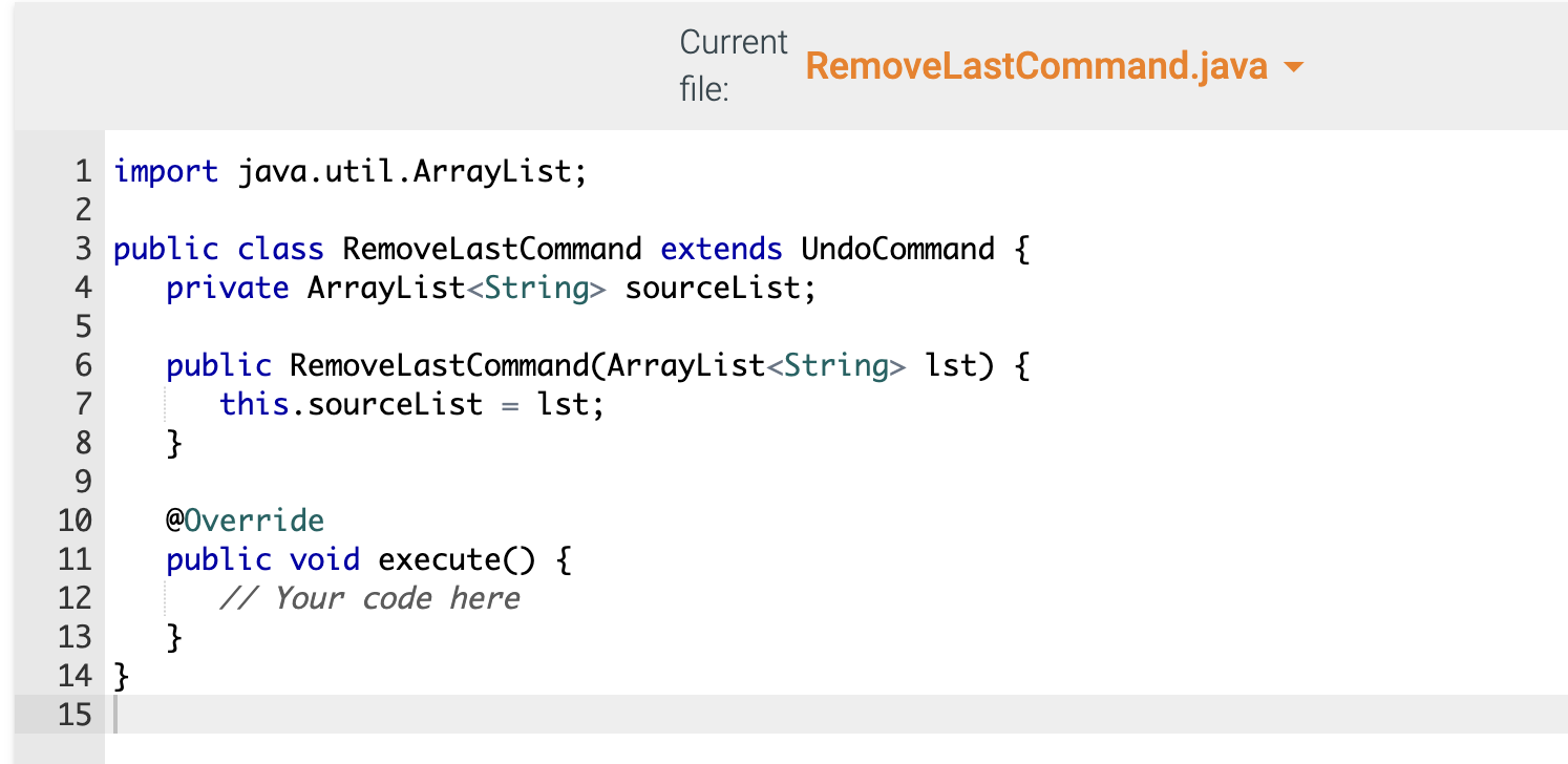 Solved In this lab a grocery list editor with undo | Chegg.com