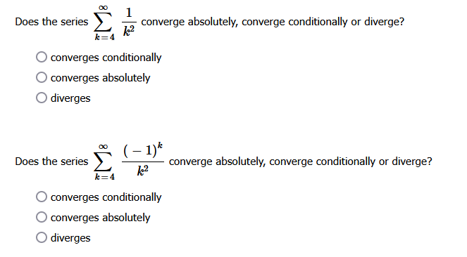 Solved ∞0 1 converge absolutely, converge conditionally or | Chegg.com