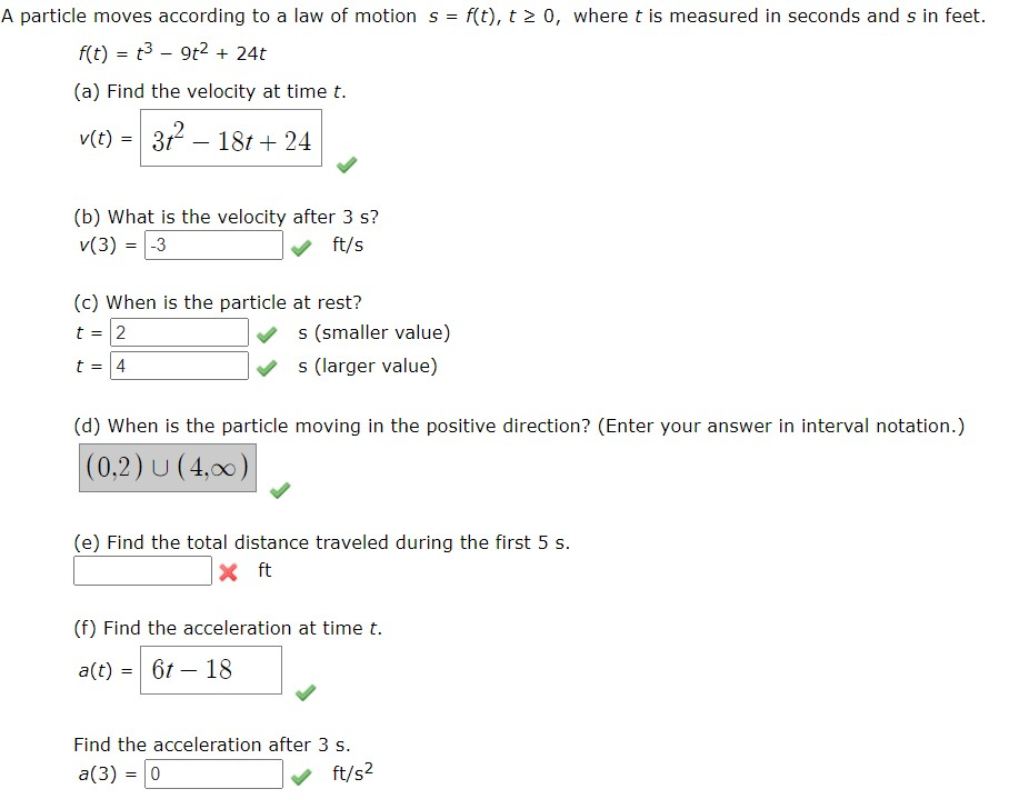 Solved A particle moves according to a law of motion s = | Chegg.com