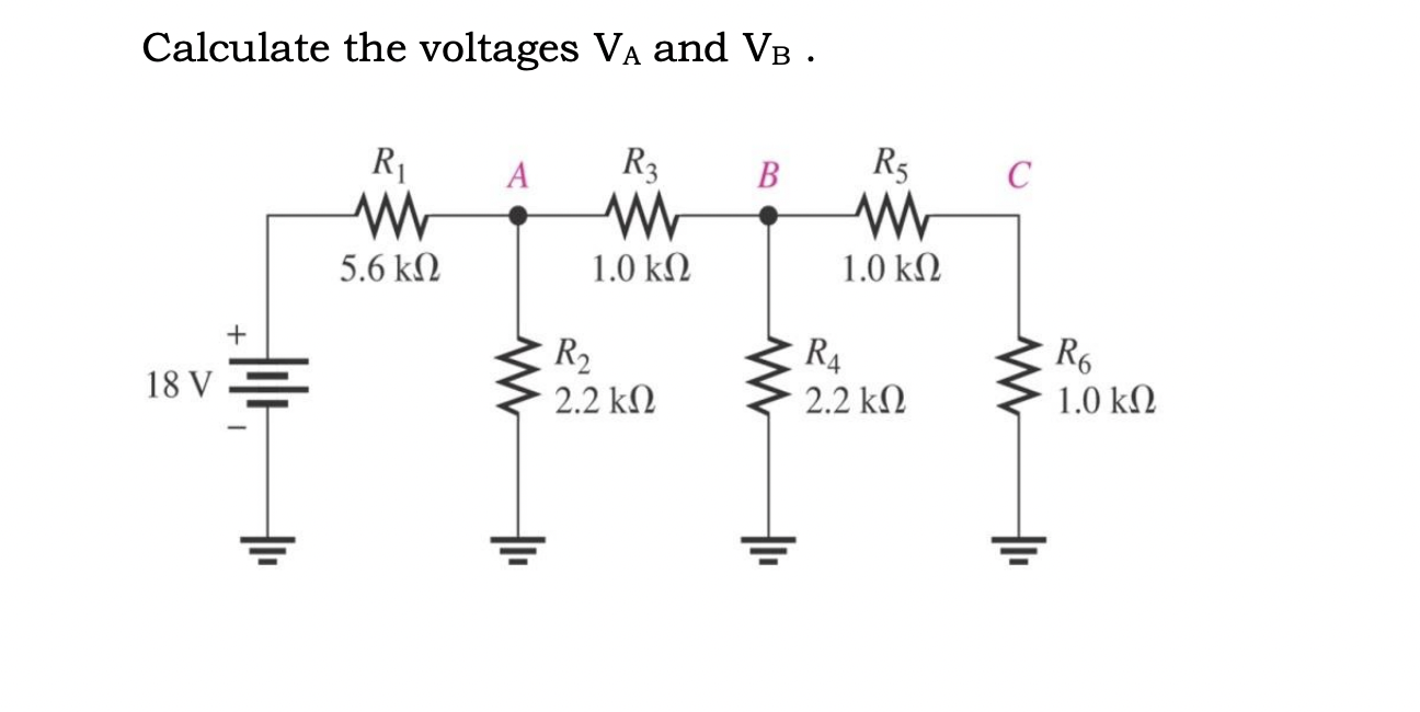 Solved Calculate the voltages VA and VB. | Chegg.com