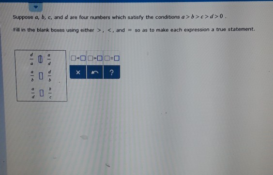 Solved Suppose a, b, c, and d are four numbers which satisfy | Chegg.com