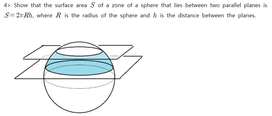 Solved 4> Show that the surface area S of a zone of a sphere | Chegg.com
