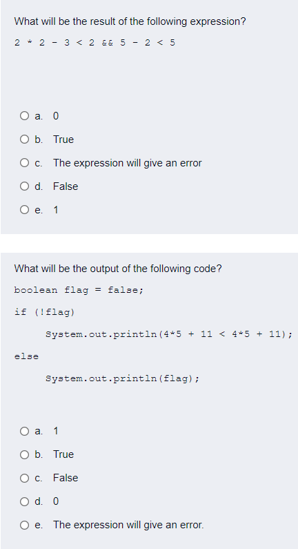 Solved What will be the result of the following expression? | Chegg.com