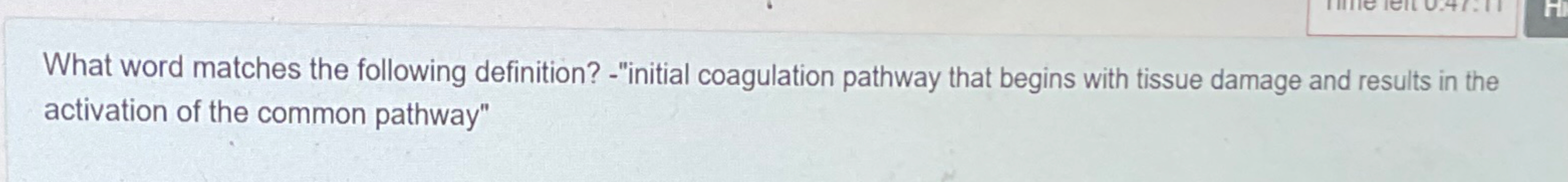 Solved What word matches the following definition? -"initial | Chegg.com