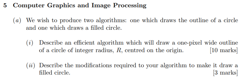 5 Computer Graphics and Image Processing (a) We wish | Chegg.com