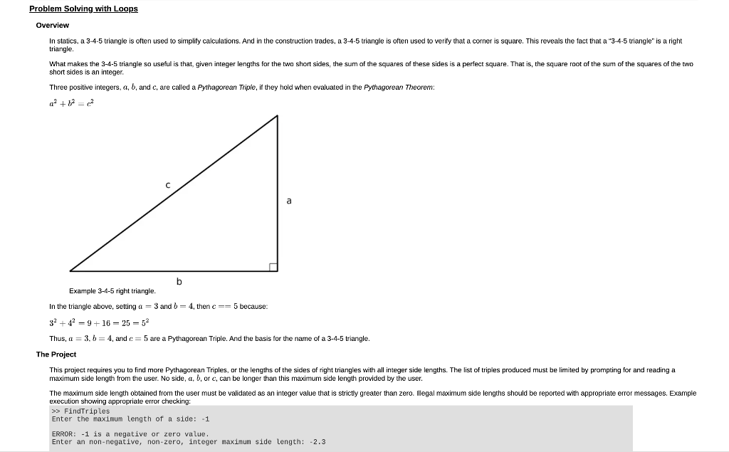 Solved triangle. short sides is an integer. Three positive | Chegg.com