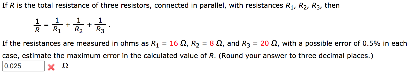 Solved If R is the total resistance of three resistors, | Chegg.com