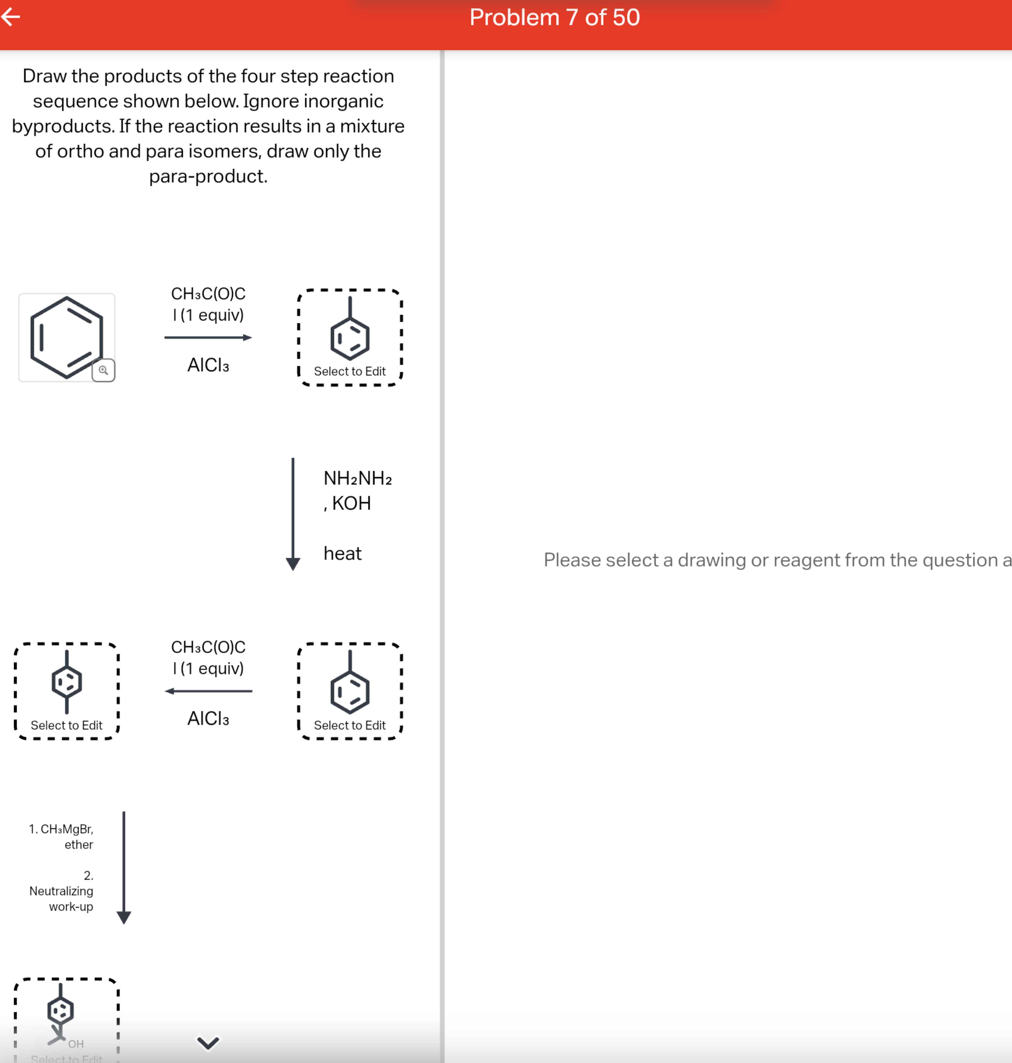 Solved Draw the products of the four step reactionsequence | Chegg.com