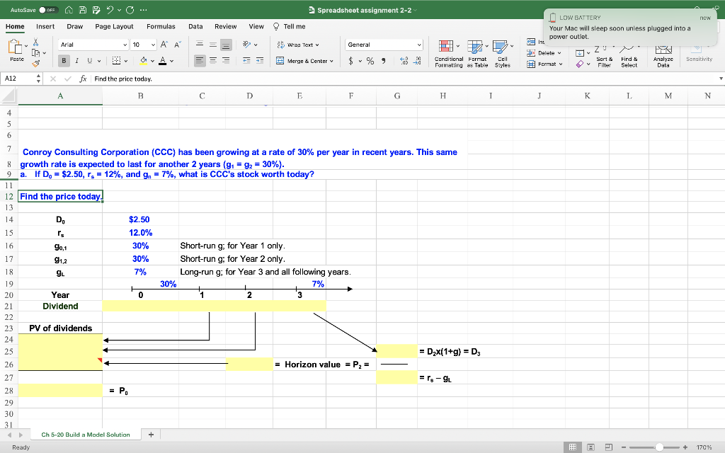 Solved AutoSave OF A v G... A Spreadsheet assignment 2 - | Chegg.com