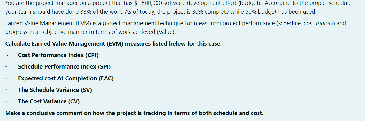 Solved You are the project manager on a project that has | Chegg.com