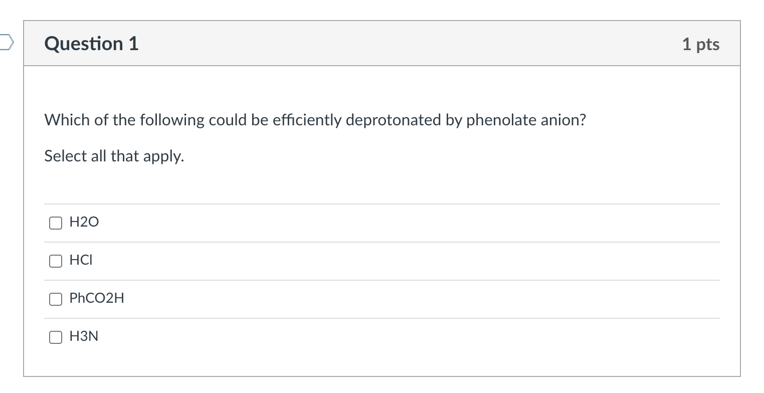 Solved Question 1 1 pts Which of the following could be | Chegg.com