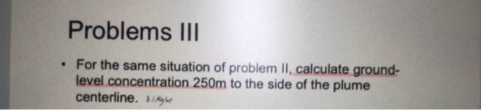 Gaussian Plume (or Dispersion) equation Plume rise | Chegg.com