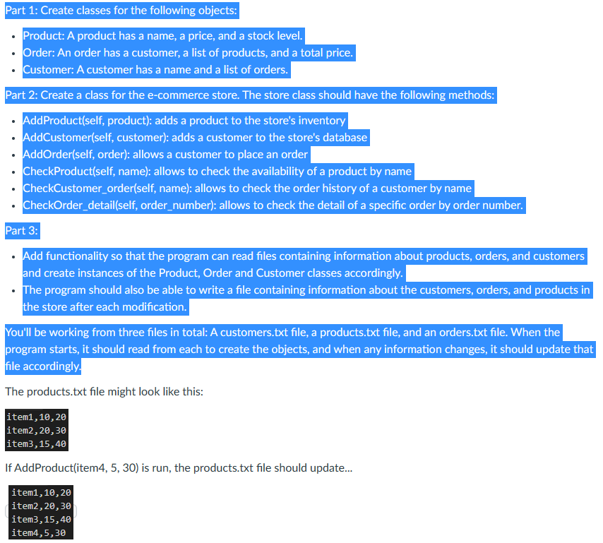Solved You'll be working from three files in total: A | Chegg.com