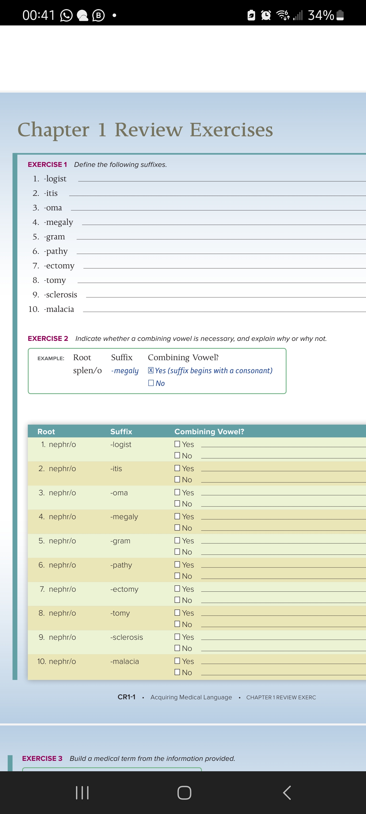 Solved Chapter 1 ﻿Review ExercisesEXERCISE 1 ﻿Define the | Chegg.com