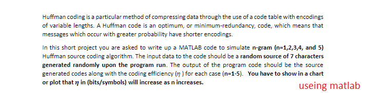 Solved Huffman coding is a particular method of compressing | Chegg.com
