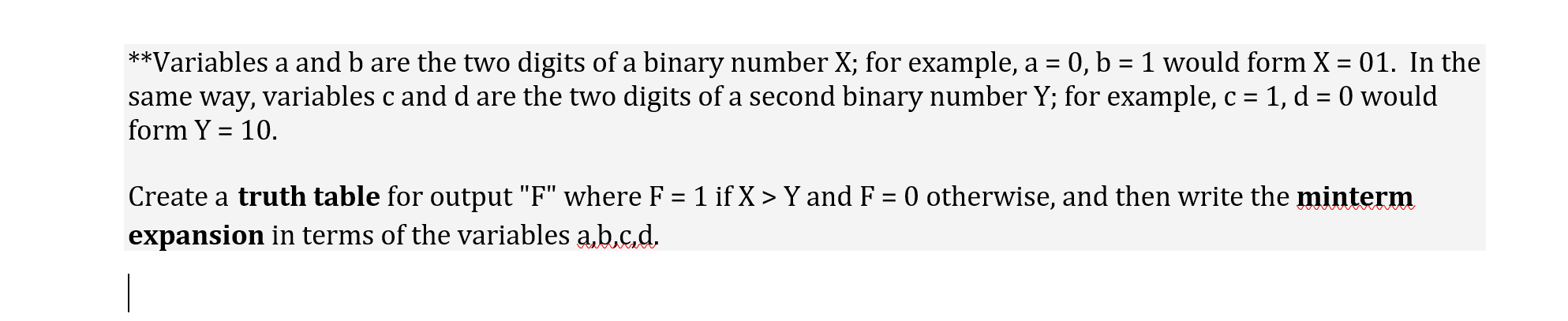 Solved **Variables a and b are the two digits of a binary | Chegg.com