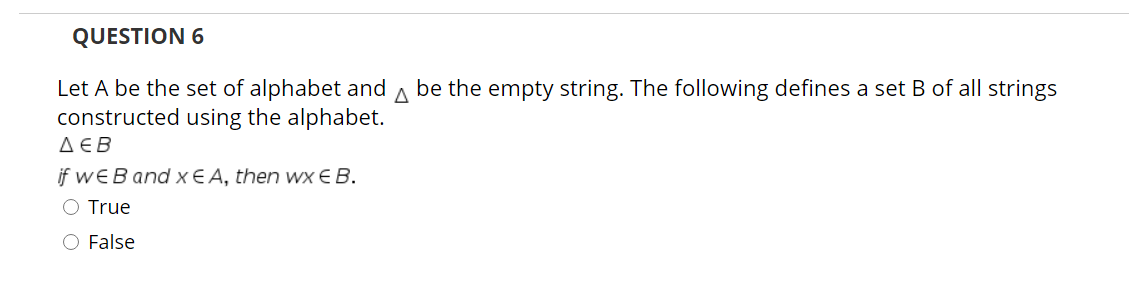 Solved QUESTION 6 Let A be the set of alphabet and be the | Chegg.com