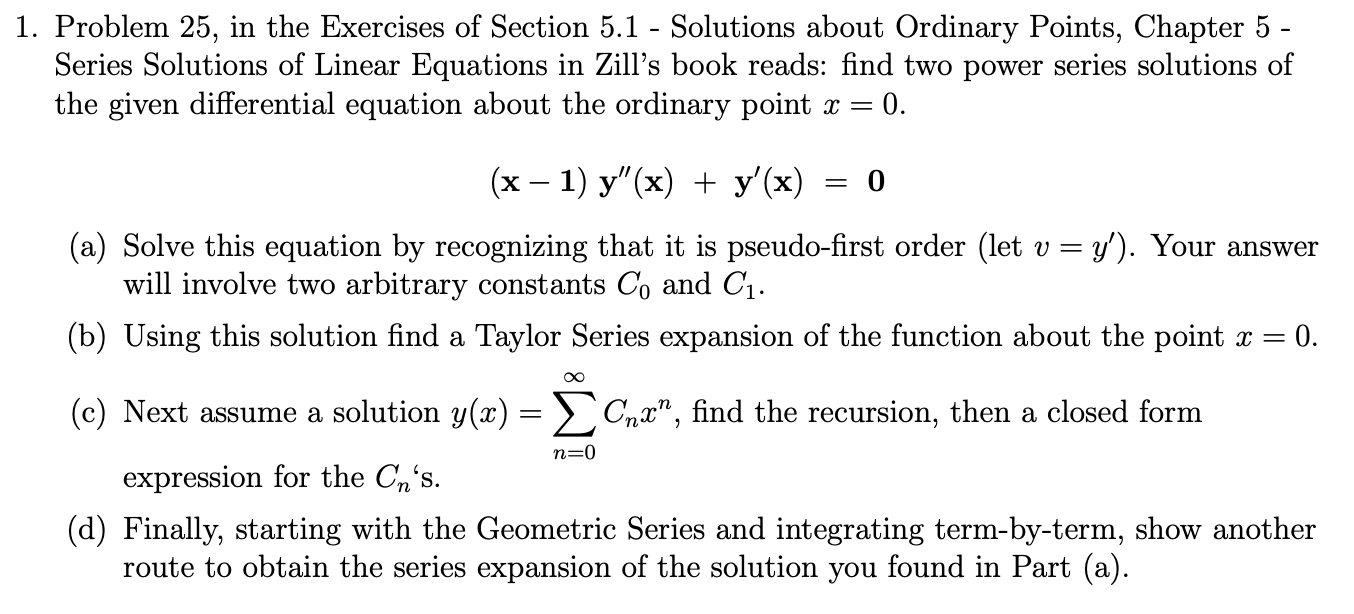 Problem 25, in the Exercises of Section 5.1 - | Chegg.com