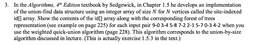 Solved In the Algorithms, 4th Edition textbook by Sedgewick, | Chegg.com