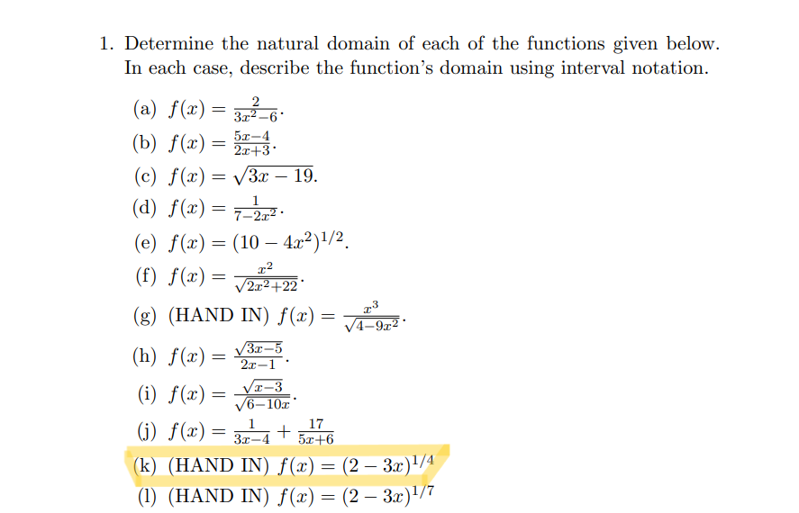 Solved Determine the natural domain of ﻿each of ﻿the | Chegg.com
