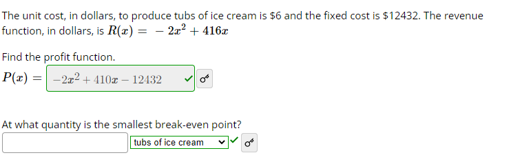 Solved The Unit Cost In Dollars To Produce Tubs Of Ice 