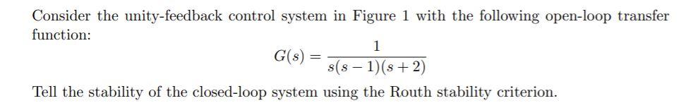 Solved R(S) + E(S) C(s) G(s) Figure 1: Unity-feedback system | Chegg.com