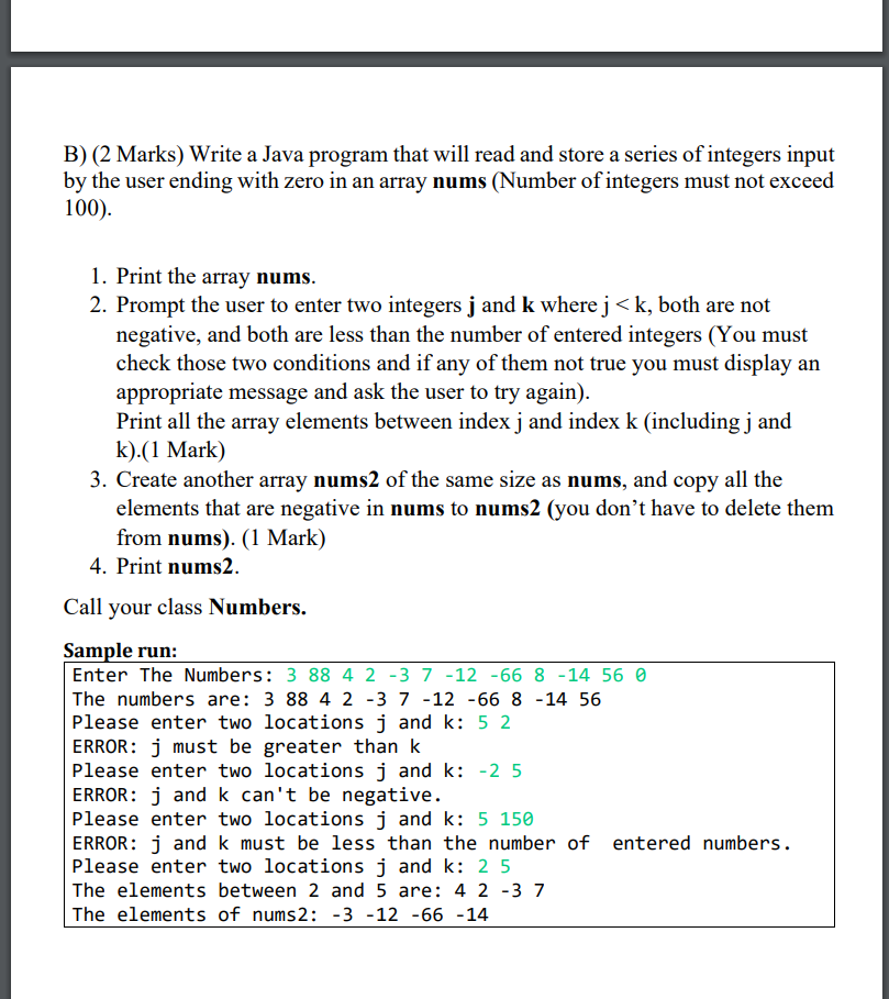 Solved Typo in the exam: In the last question, in the sample | Chegg.com